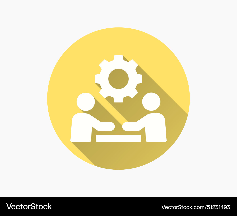 Collaborate flat icon with long shadow for graphic