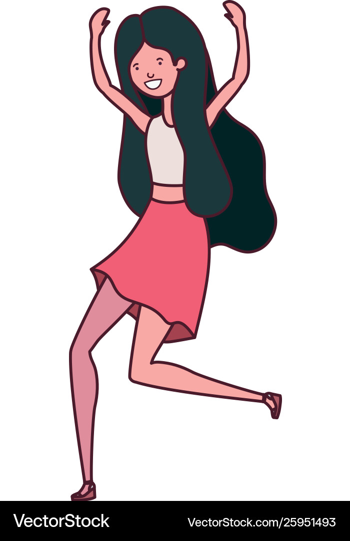 Dancing woman in white background Royalty Free Vector Image