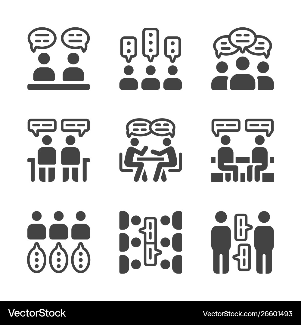 Discussion icon set Royalty Free Vector Image - VectorStock