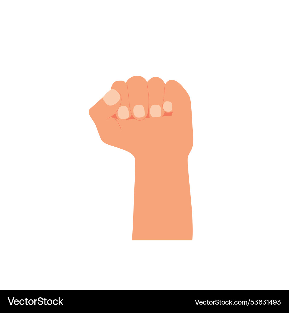 Flat design fist icon force power Royalty Free Vector Image