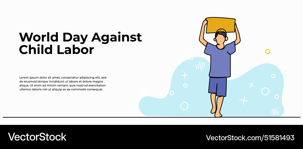 Little boy works hard modern flat Royalty Free Vector Image