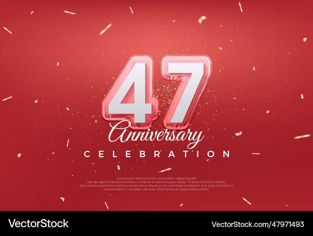 Modern design for 47th anniversary celebration Vector Image