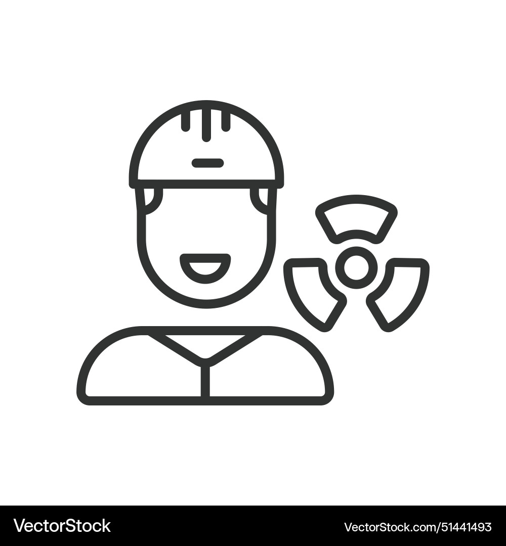 Nuclear engineering in line design Royalty Free Vector Image