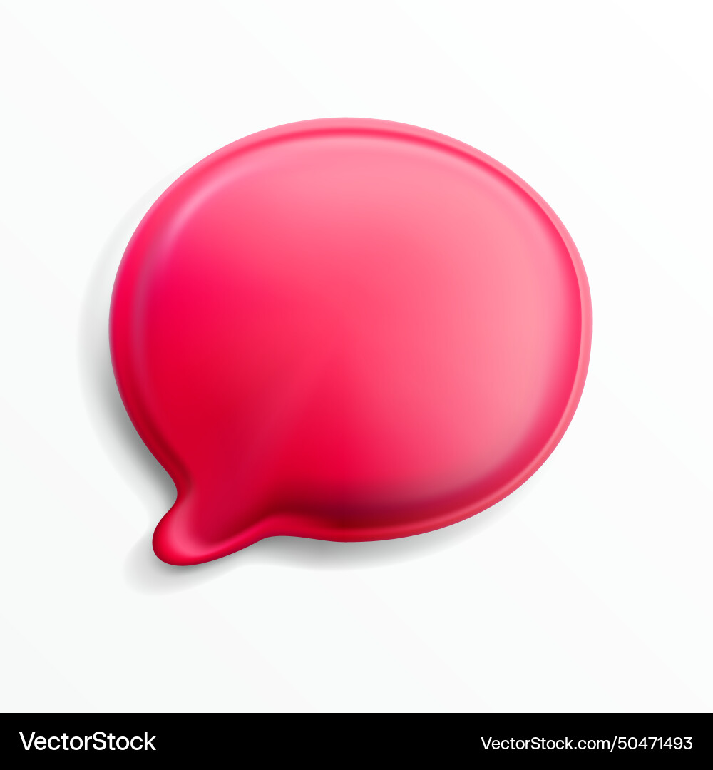 Pink 3d speech bubble Royalty Free Vector Image