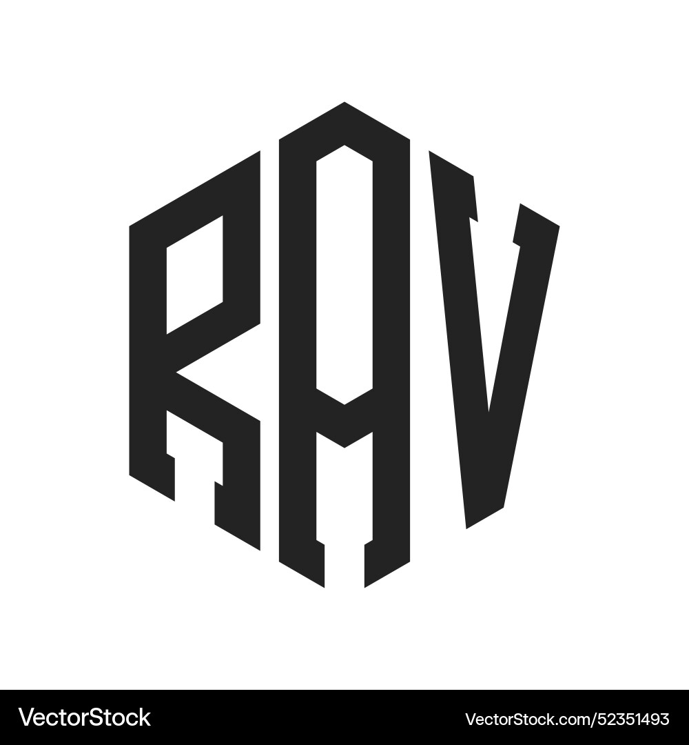 Rav logo design initial letter monogram Royalty Free Vector