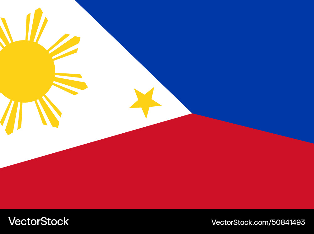 Rectagular flag cutout of philippines Royalty Free Vector