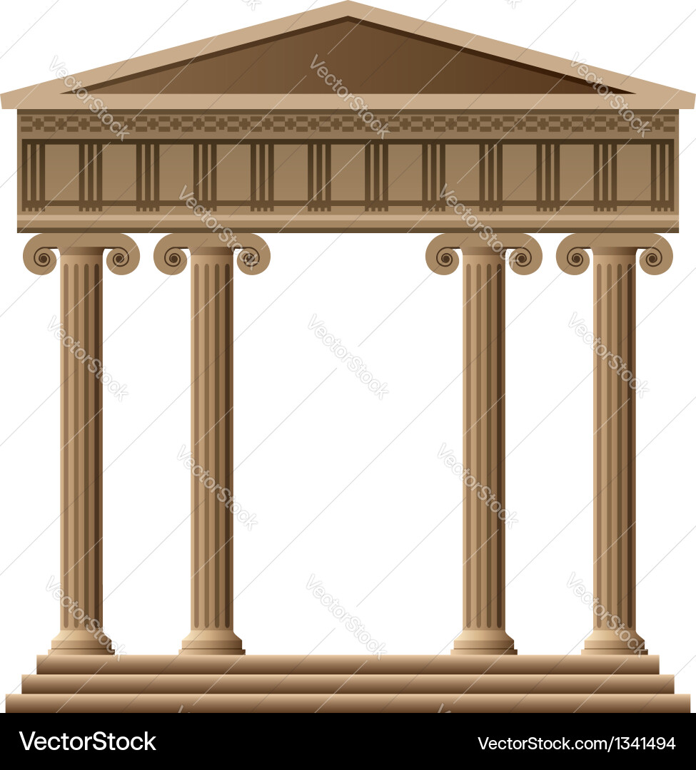 Ancient Greek Temple Architecture Royalty Free Vector Image
