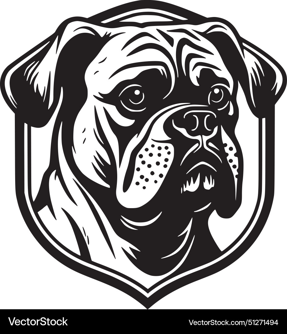 Boxer - minimalist and simple silhouette Vector Image