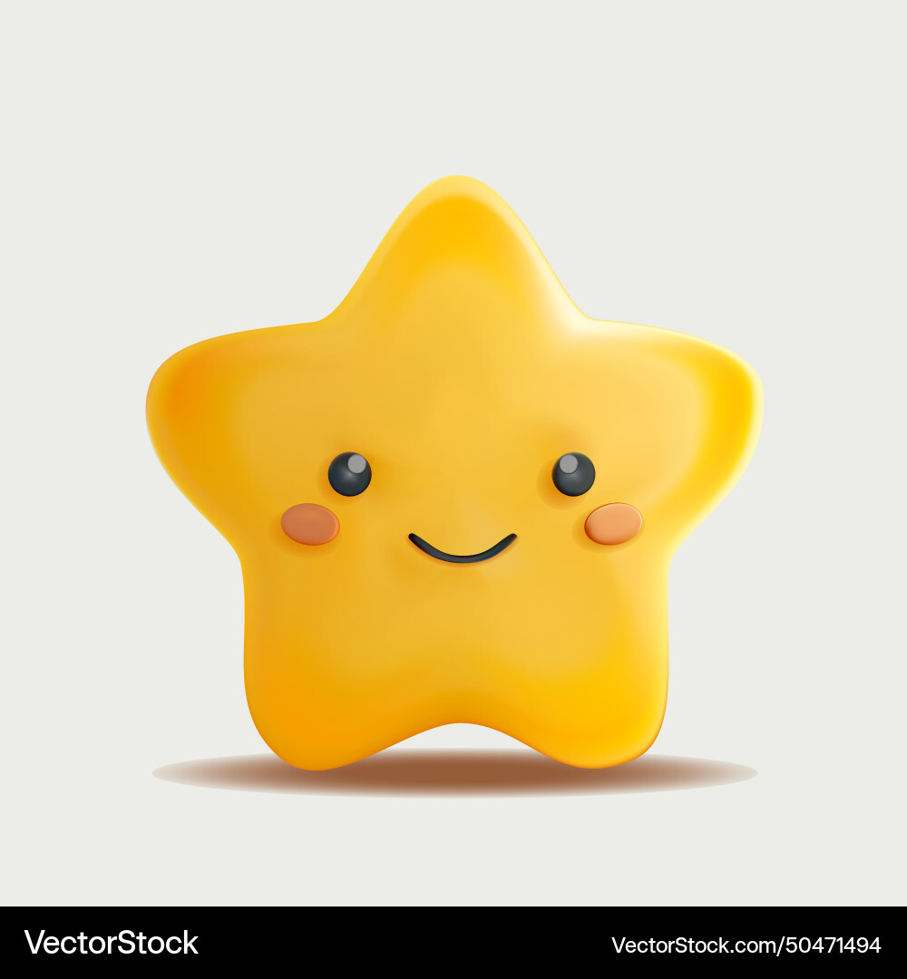 Cheerful cartoon star character Royalty Free Vector Image