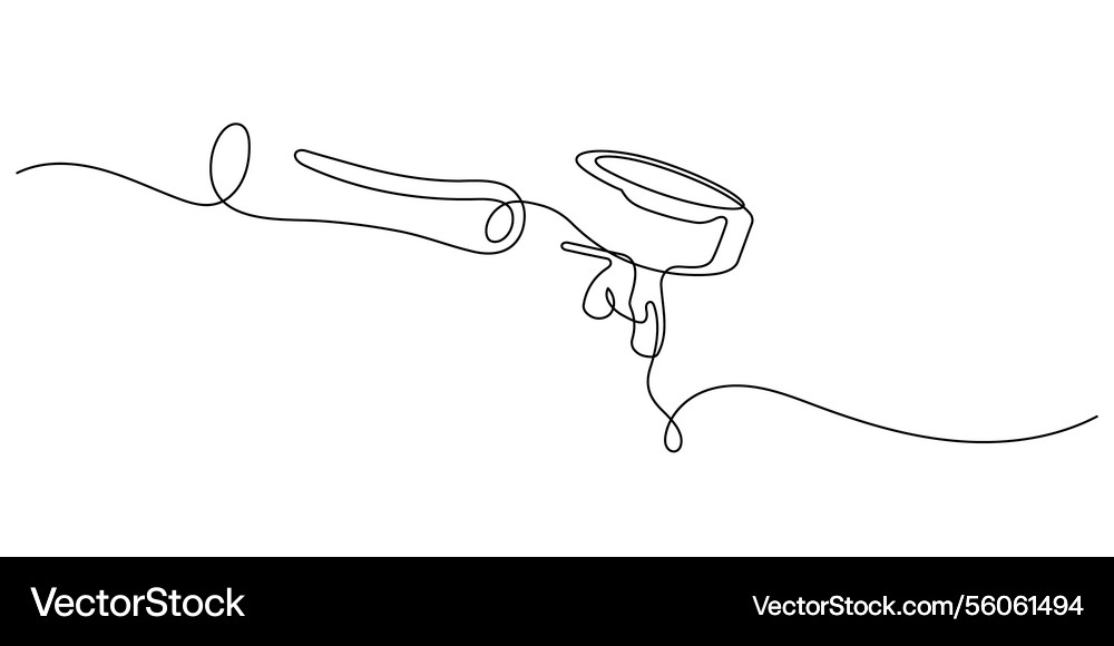 Coffee portafilter one line drawing continuous Vector Image