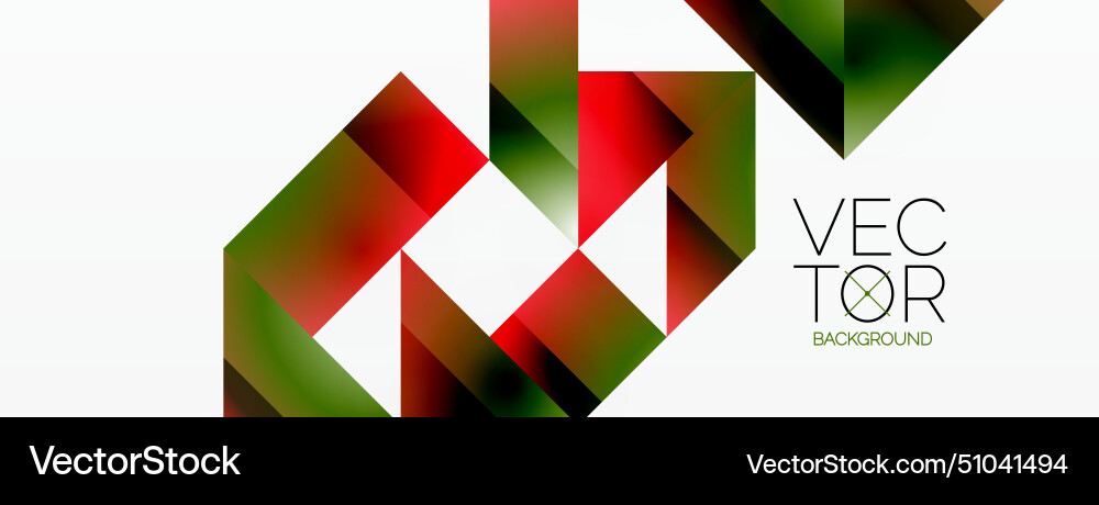Creative arts in a red green and white geometric Vector Image