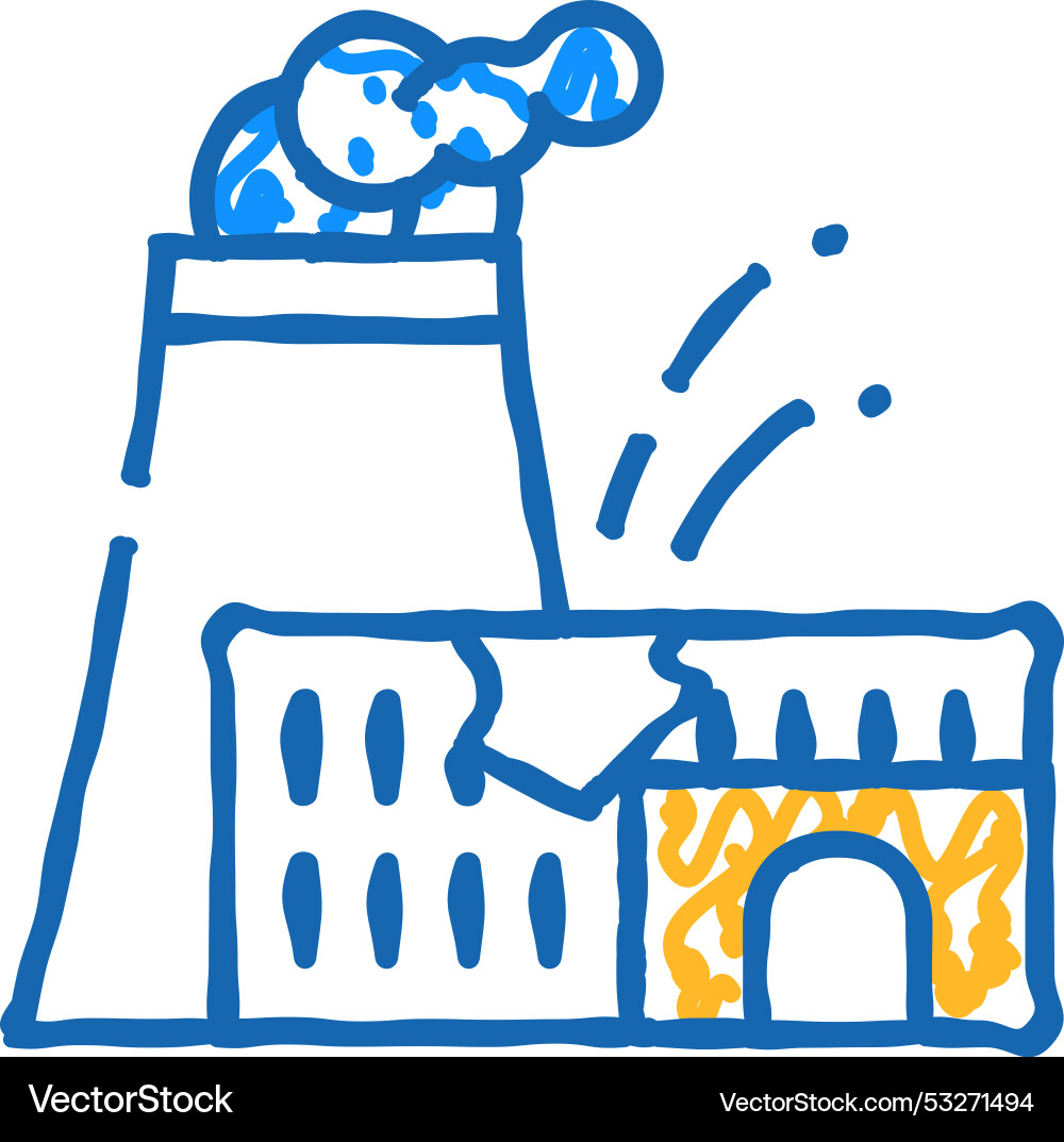 Explosion at nuclear power plant disaster icon Vector Image