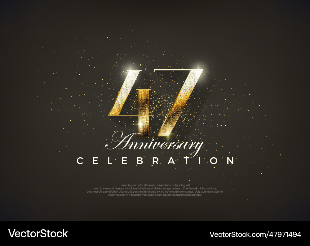 Fancy number 47th to celebrate birthday Royalty Free Vector