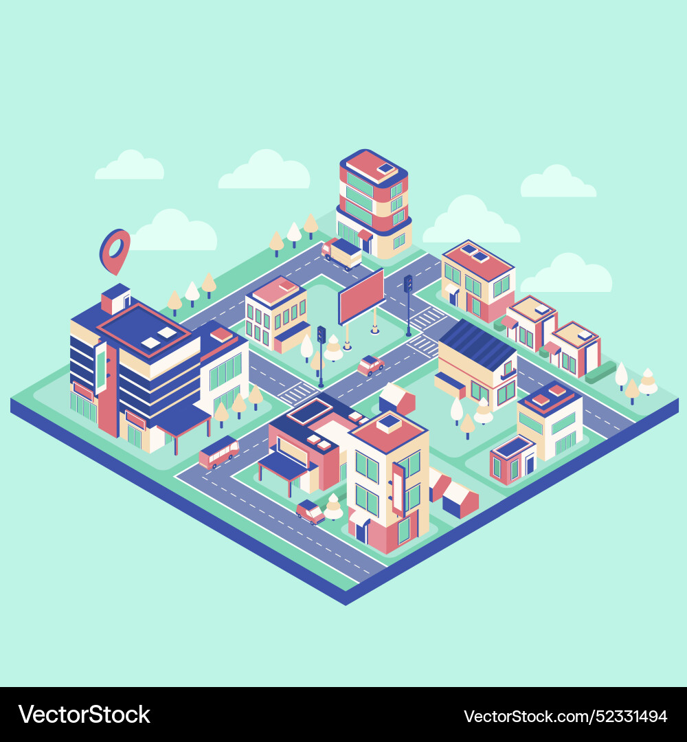 Hand drawn town map Royalty Free Vector Image - VectorStock