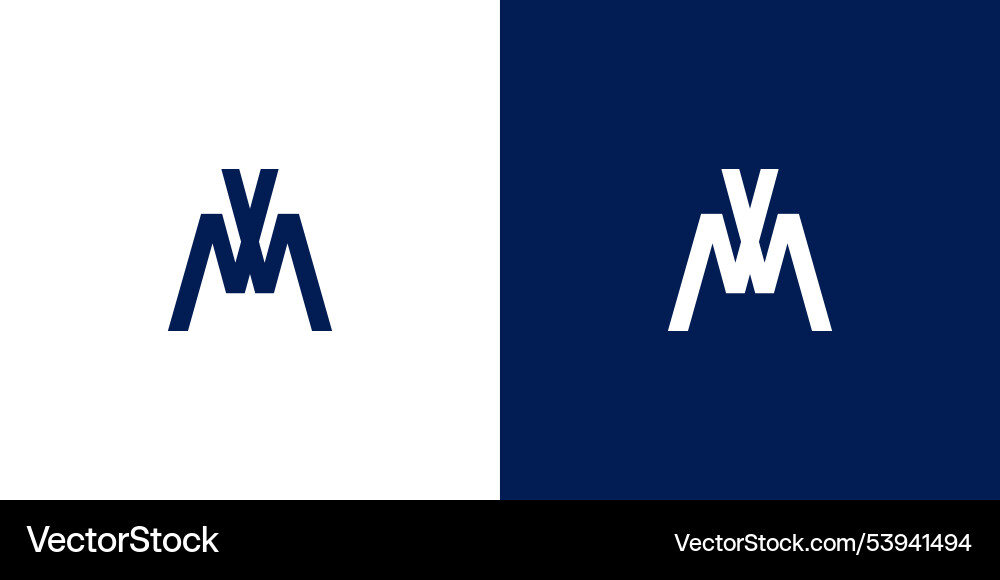 Modern and unique mw logo design Royalty Free Vector Image