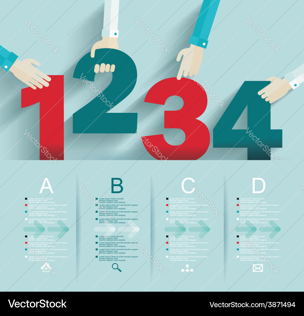 Number options template Royalty Free Vector Image