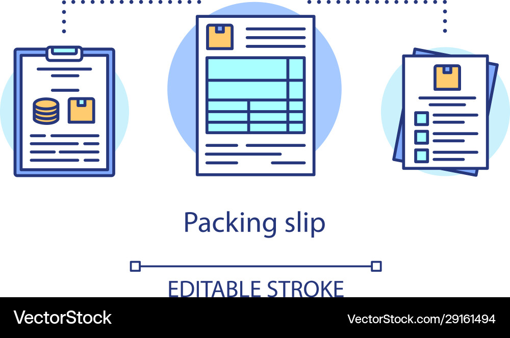 Packing slip concept icon delivery docket idea Vector Image