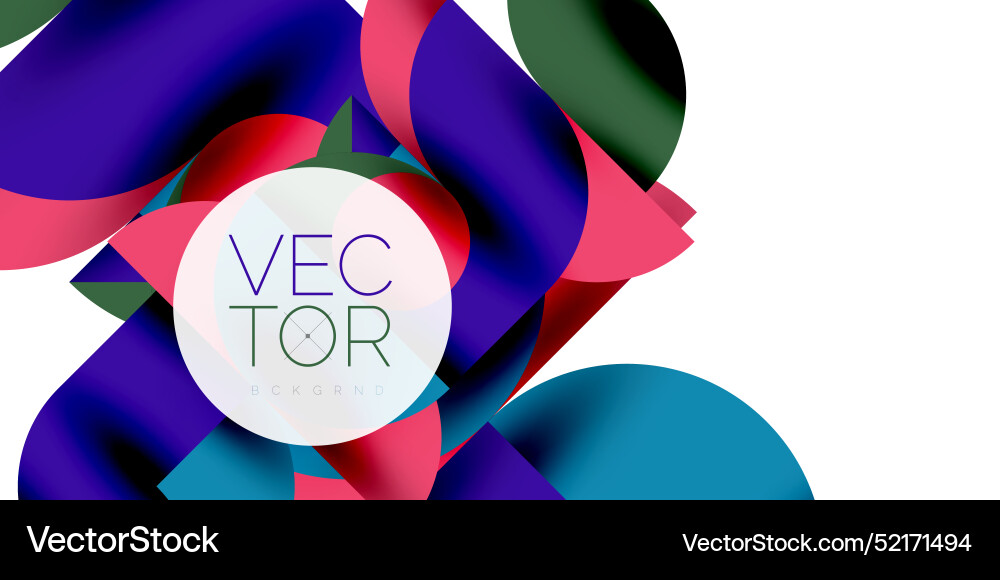 Tech minimal circular shapes geometric art Vector Image