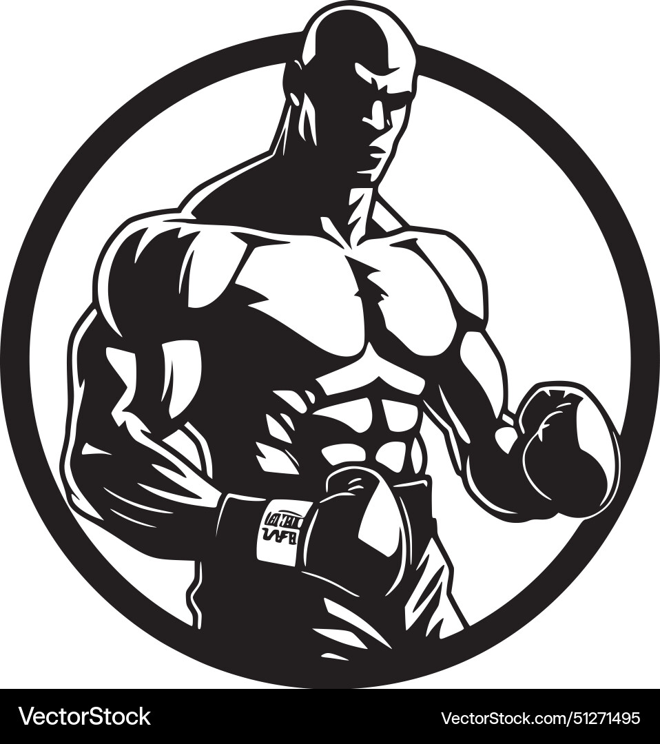 Boxer - minimalist and simple silhouette Vector Image