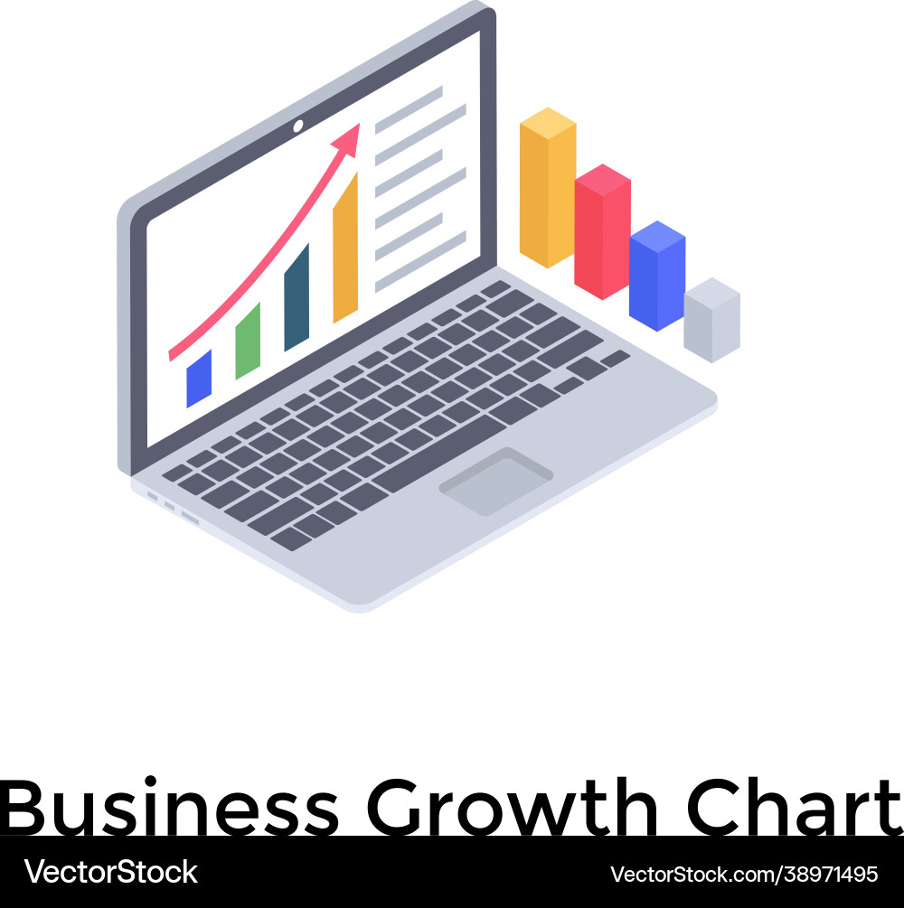Business growth chart Royalty Free Vector Image