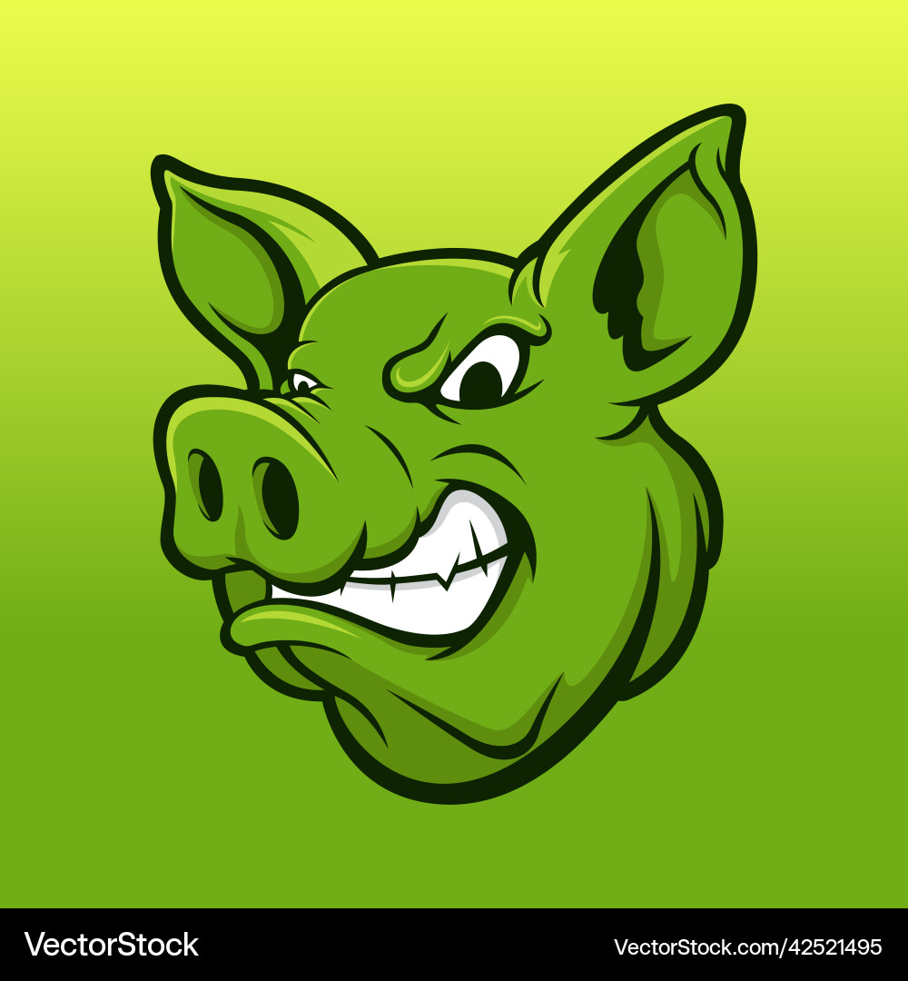 Green pig design Royalty Free Vector Image - VectorStock