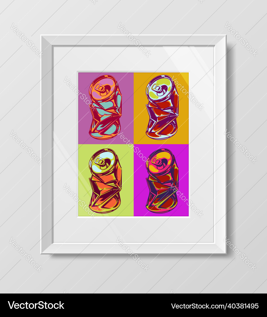 Hand drawing pop-art soda cans for interior Vector Image