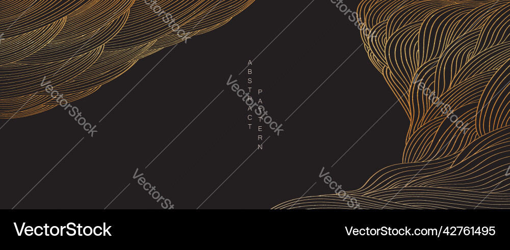 Hand drawn gold line wave pattern abstract art Vector Image