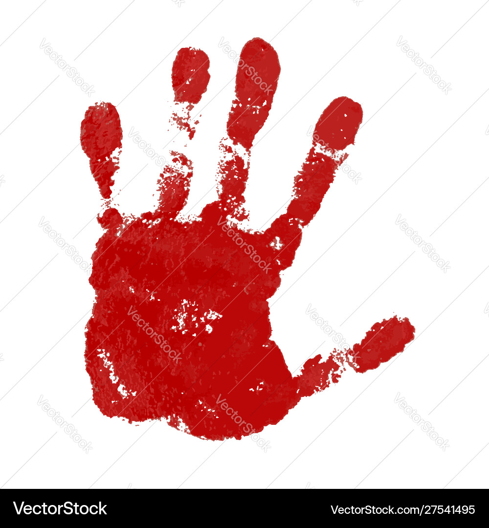 Hand paint print isolated white background red Vector Image