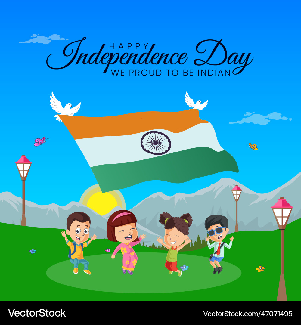 Happy independence day banner template Royalty Free Vector