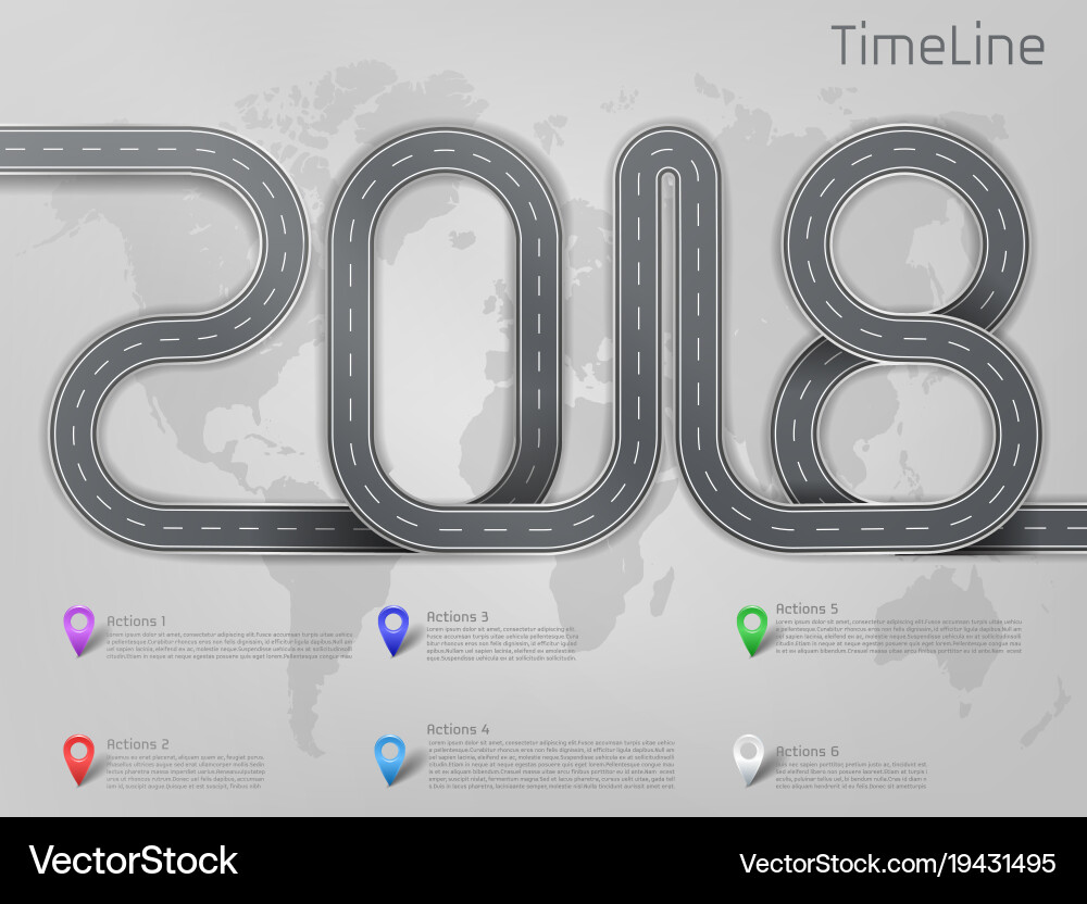 Infographic Road Timeline Template Lizenzfreies Vektorbild