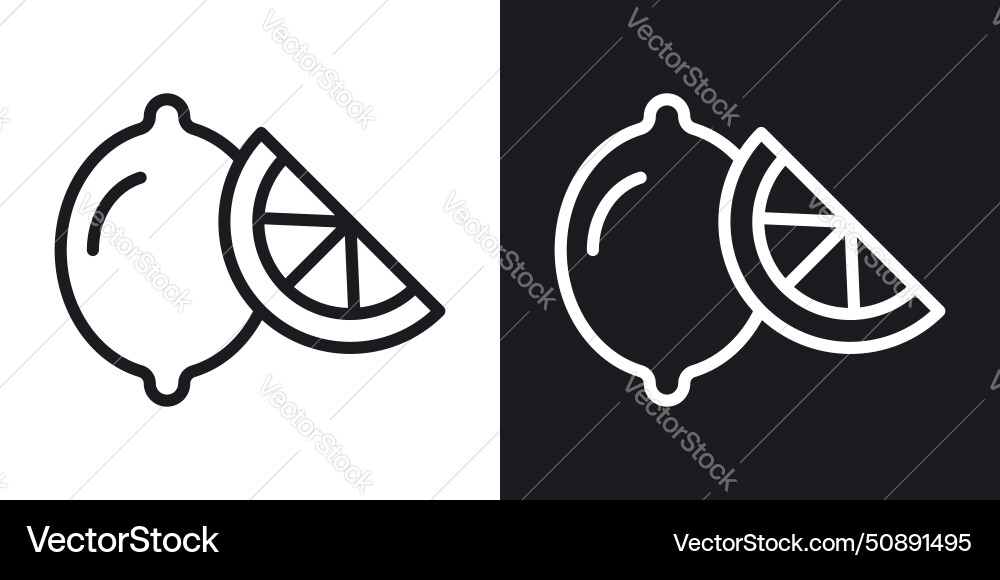 Lemon icon set slice citrus symbol Royalty Free Vector Image