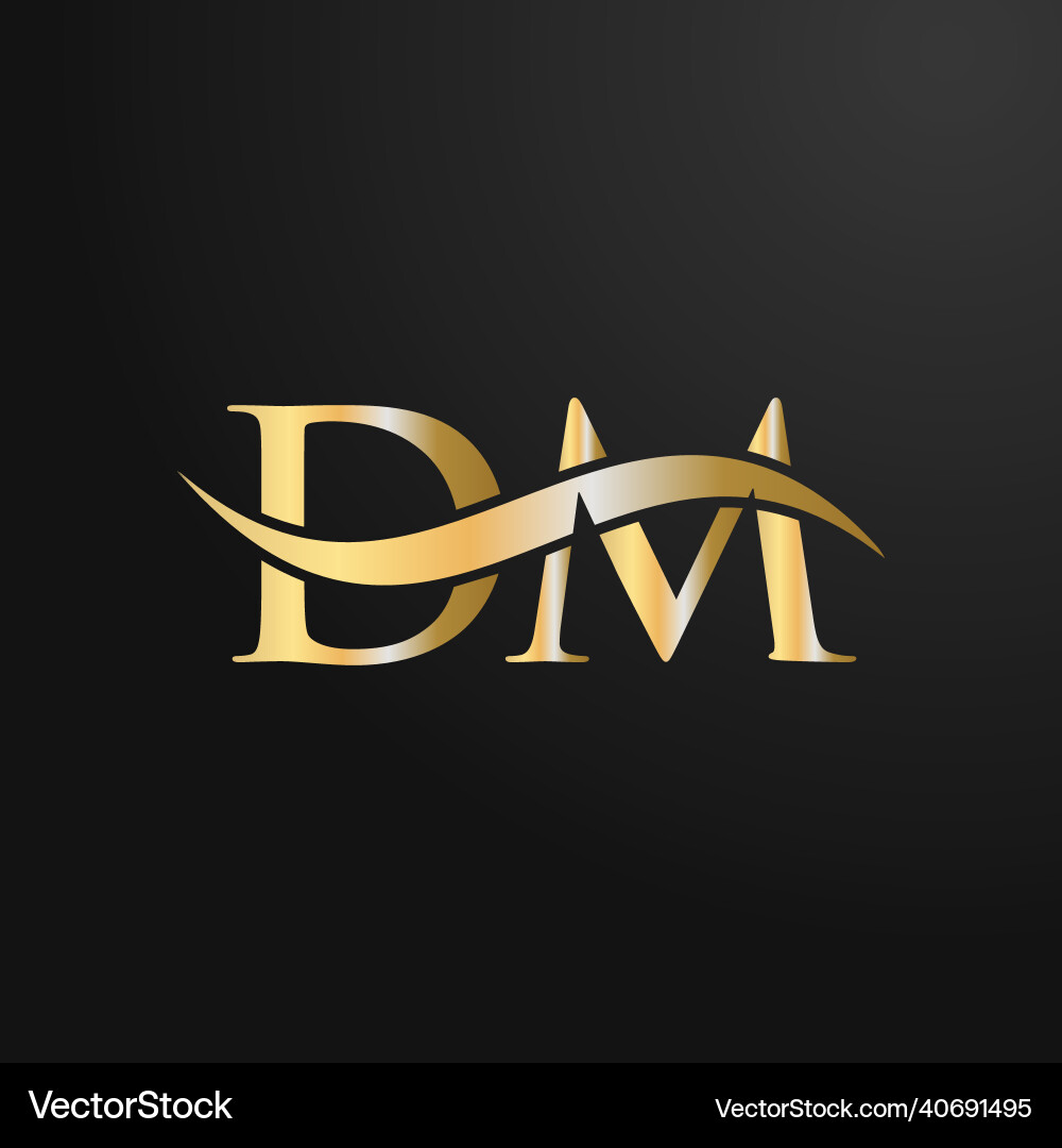 Letter dm logo design template d m Royalty Free Vector Image