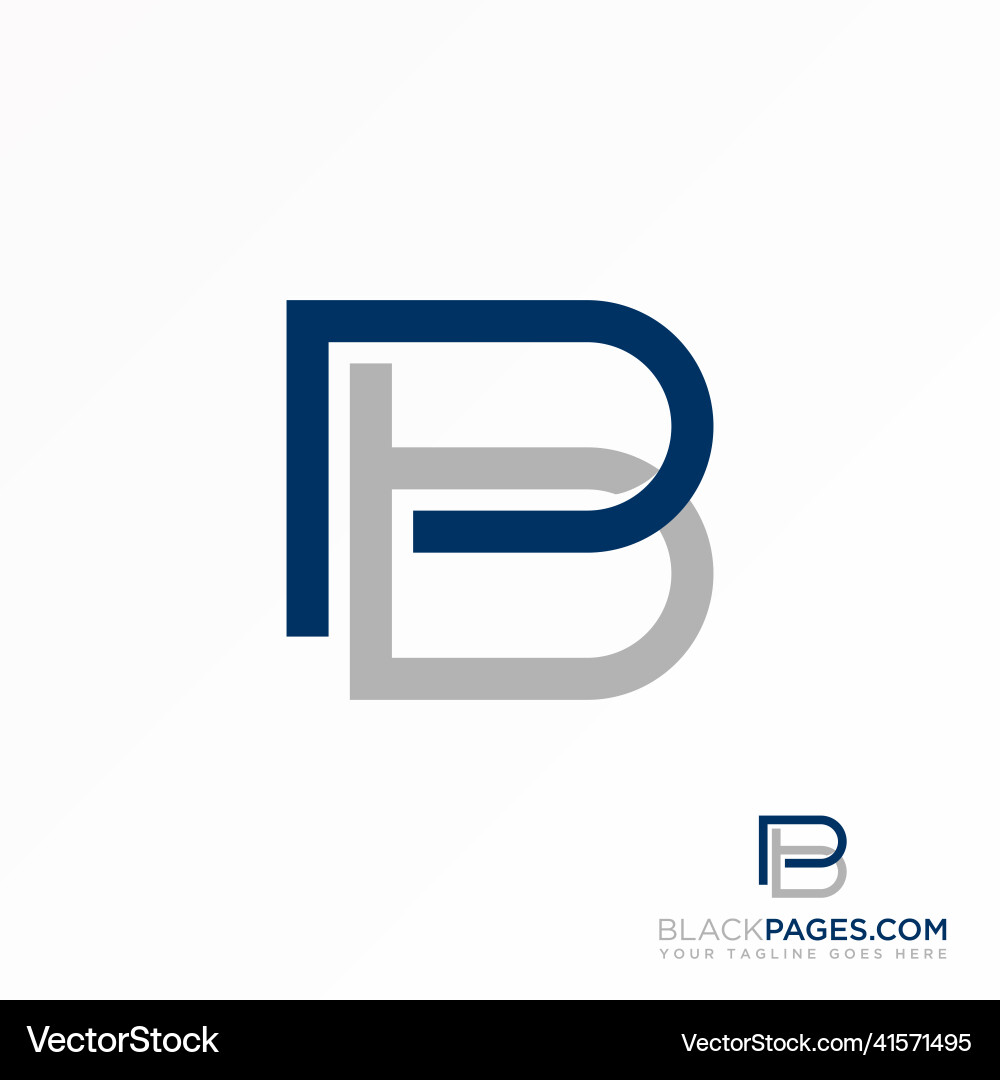 Letter pb or bp font in merging logo design Vector Image