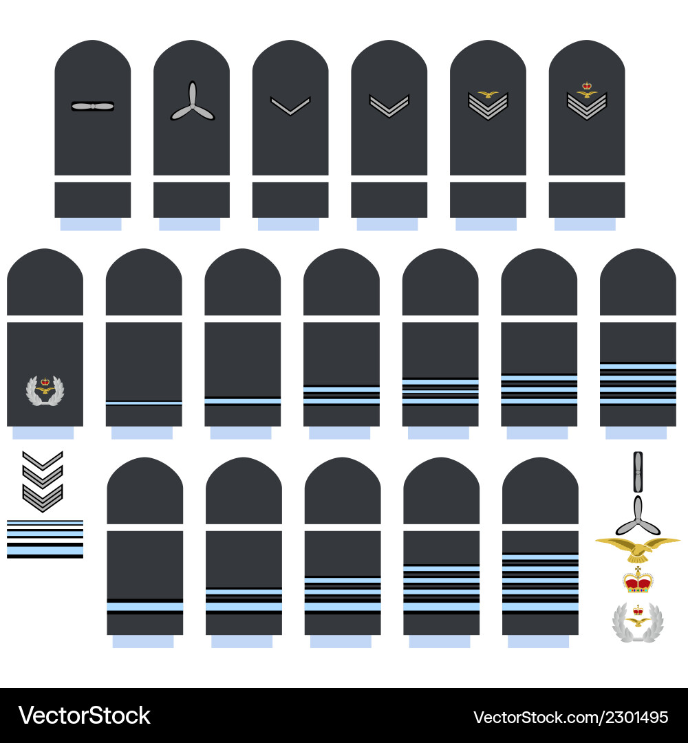 Military Ranks and Insignia Royalty Free Vector Image