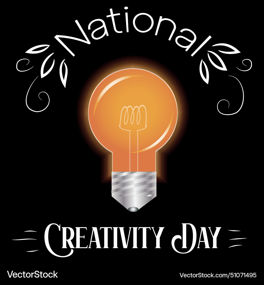 National creativity day sign Royalty Free Vector Image