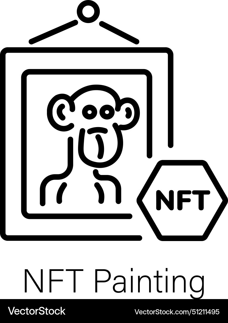Nft painting Royalty Free Vector Image - VectorStock