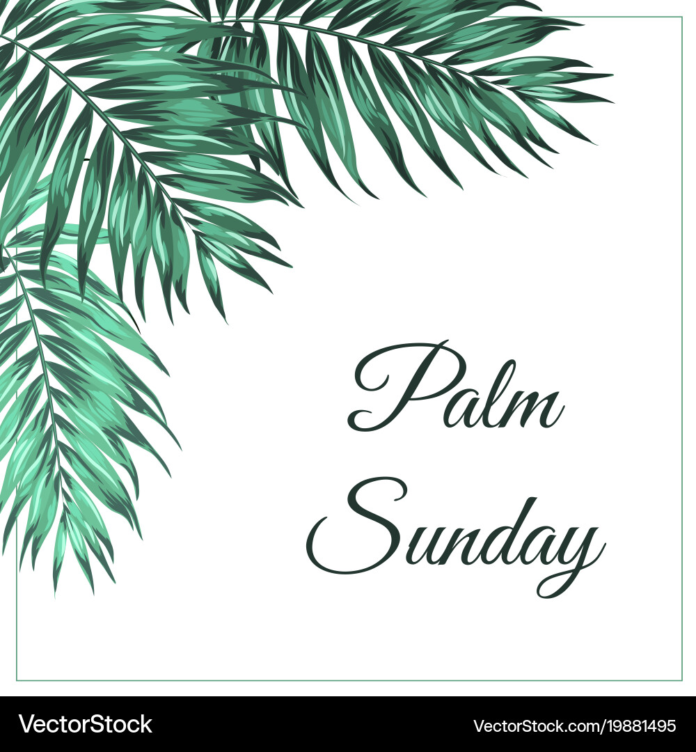 Palm Sunday Tropical Green Corner Frame Royalty Free Vector