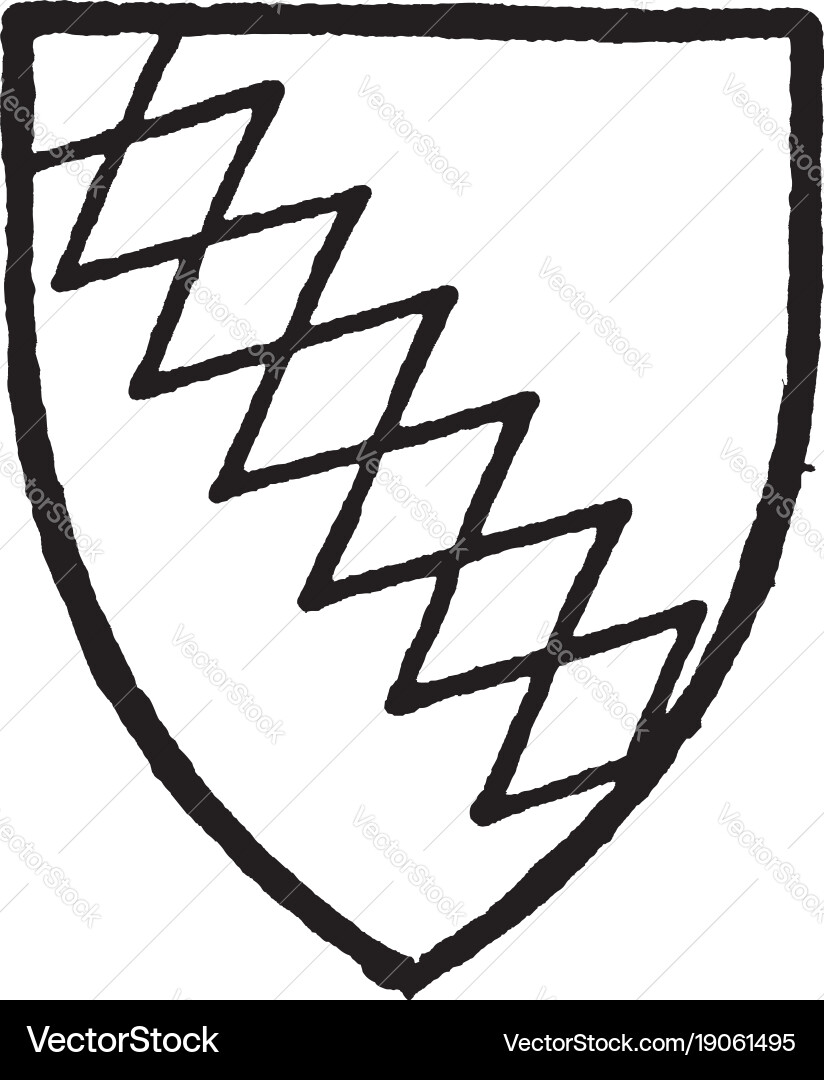 Ralegh bore gules a bend indented or engrailed Vector Image