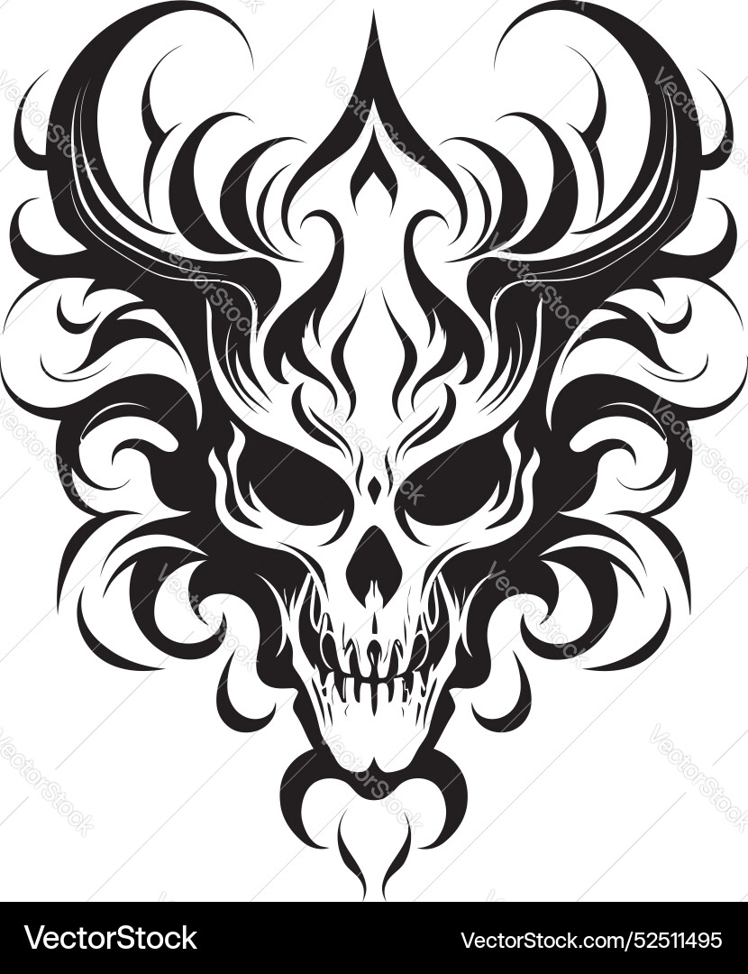 Sinuous seal devilhead tattoo symbol demonic Vector Image