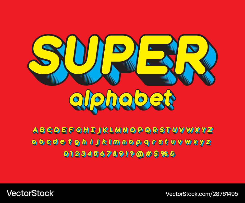 Superhero font Royalty Free Vector Image - VectorStock