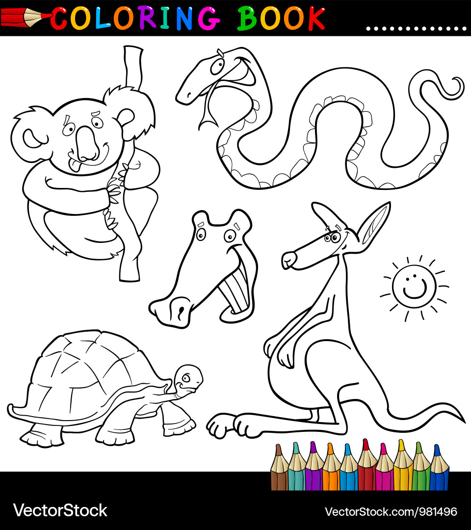 Animals for coloring book or page Royalty Free Vector Image
