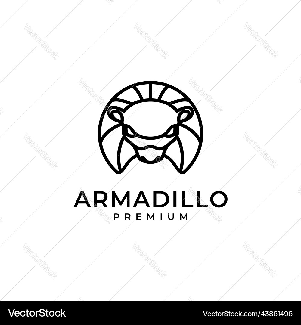 Armadilo head logo design Royalty Free Vector Image