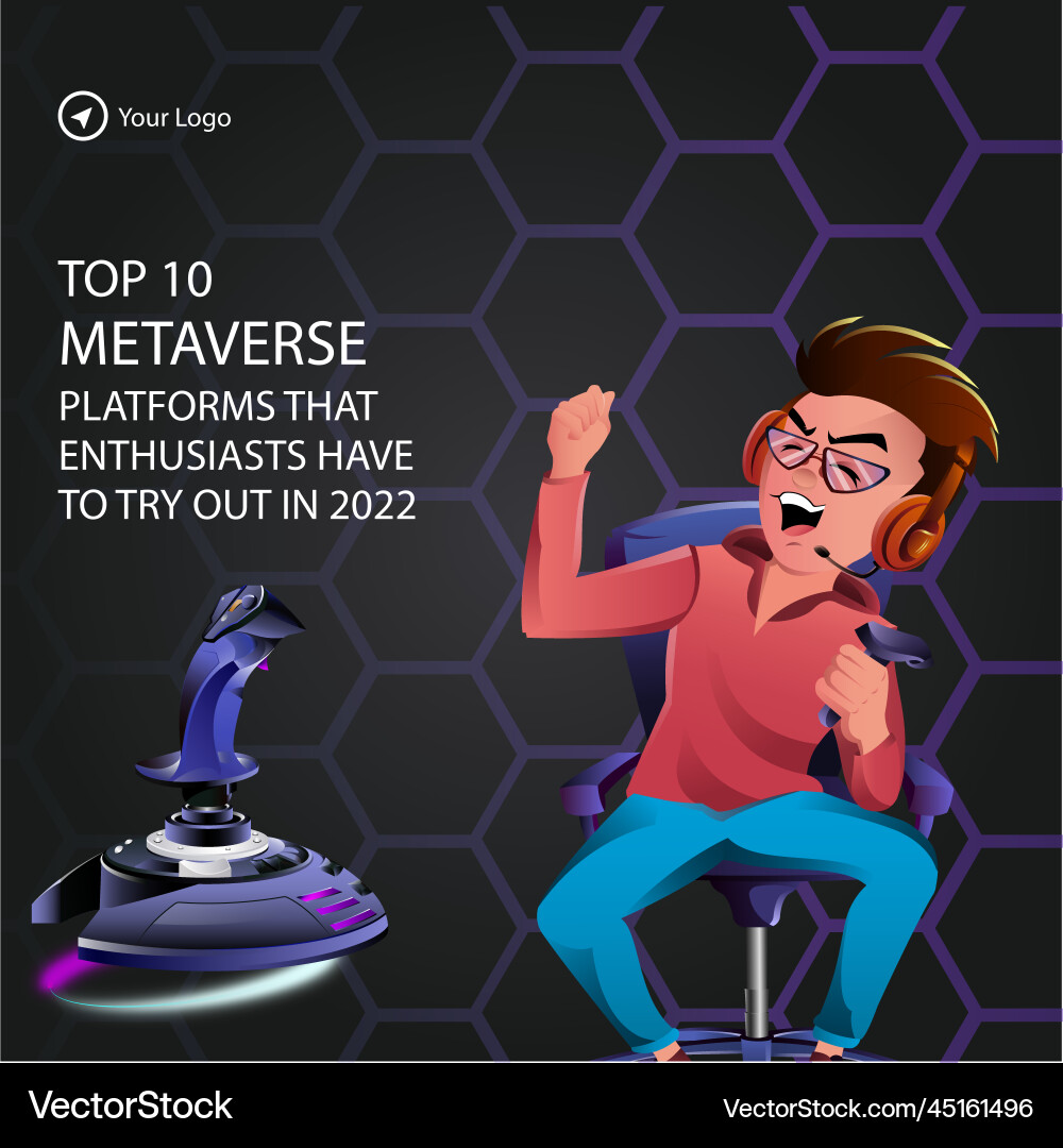 Banner design of metaverse platforms Royalty Free Vector