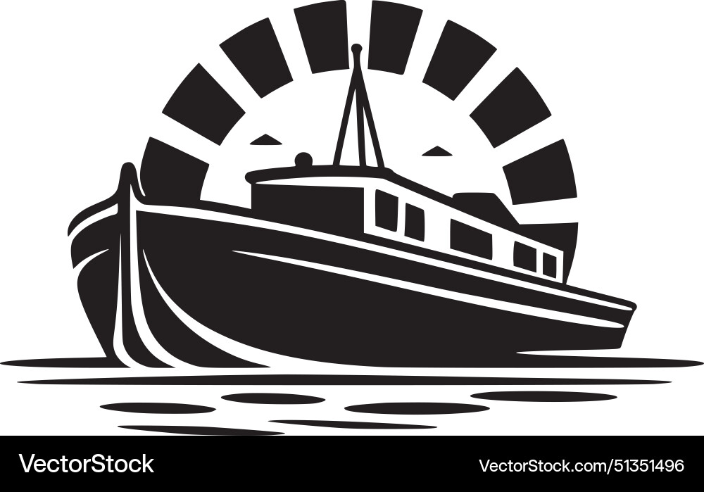 Boat - minimalist and flat logo Royalty Free Vector Image