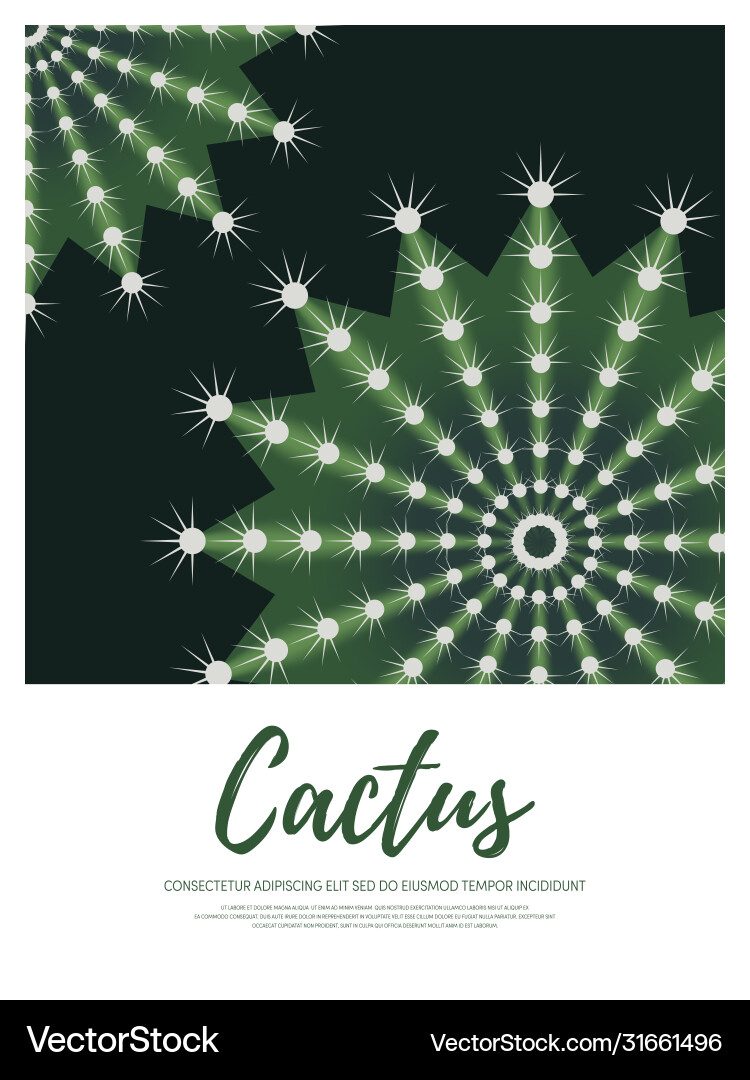 Cactus in a pot ceramic poster template Royalty Free Vector