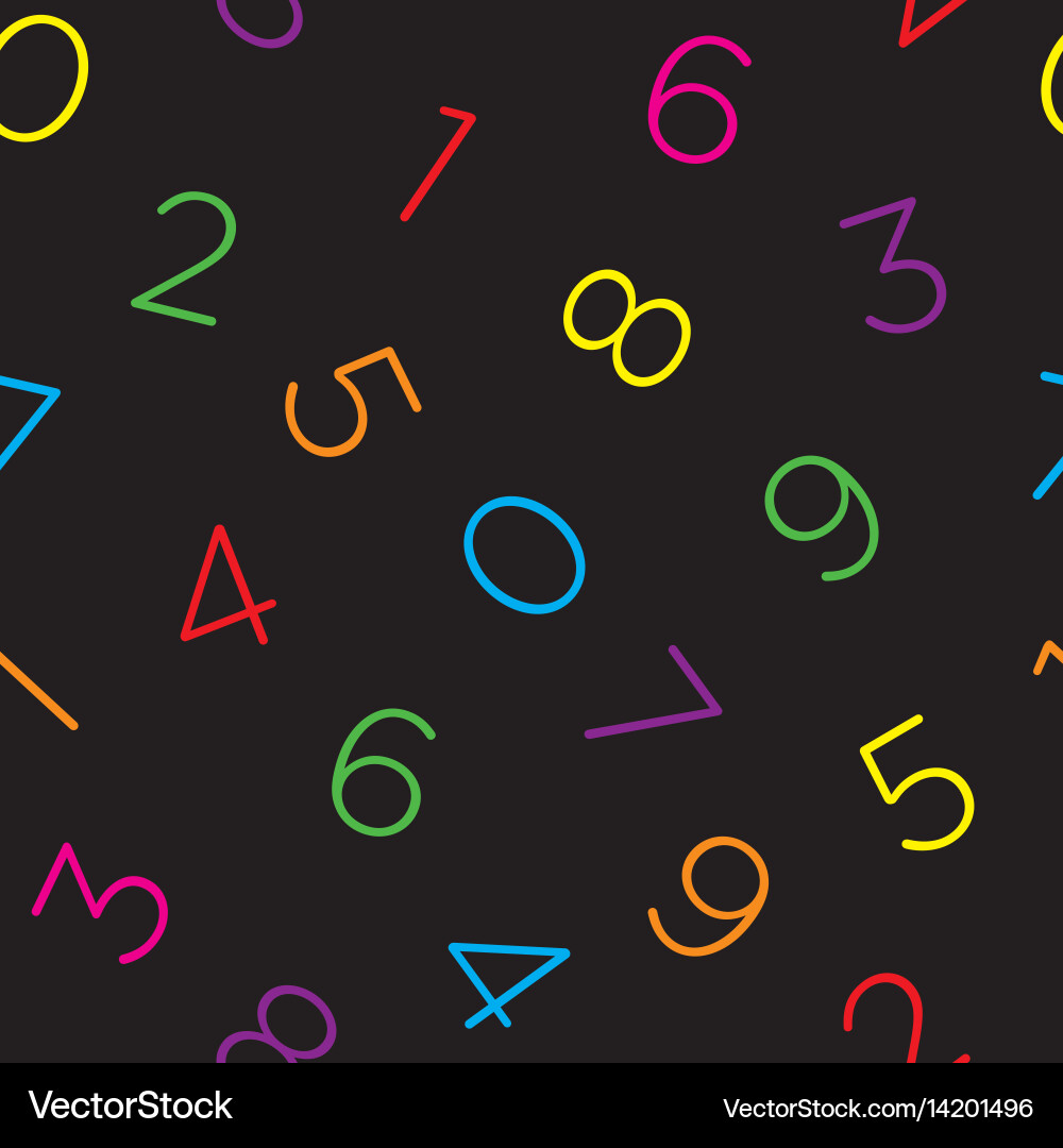 Colorful numeral seamless wallpaper pattern Vector Image