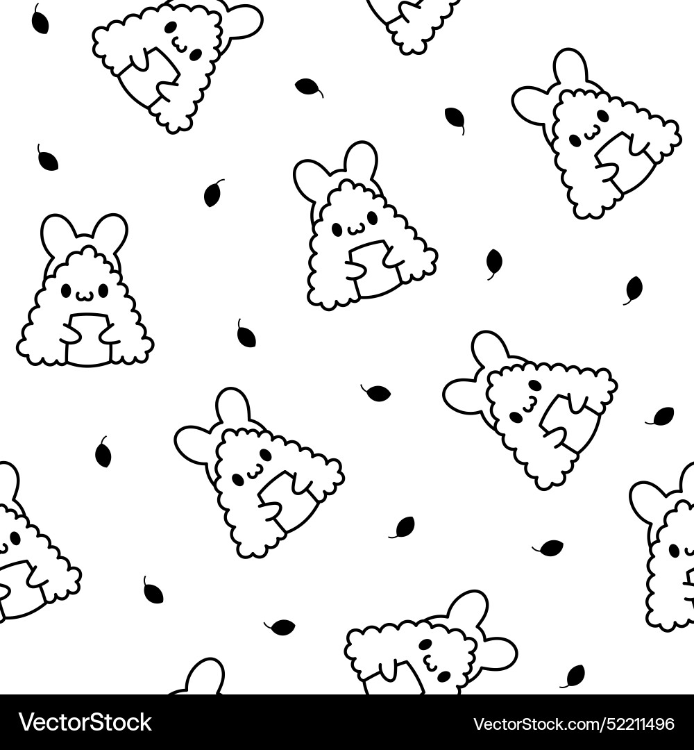 Cute kawaii onigiri coloring page Royalty Free Vector Image