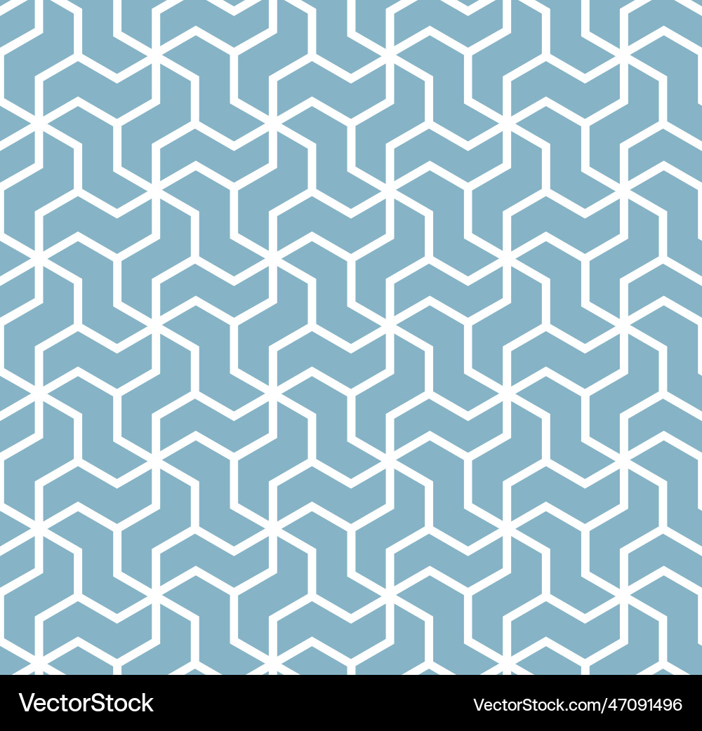 Hexagonal geometric pattern in blue color Vector Image