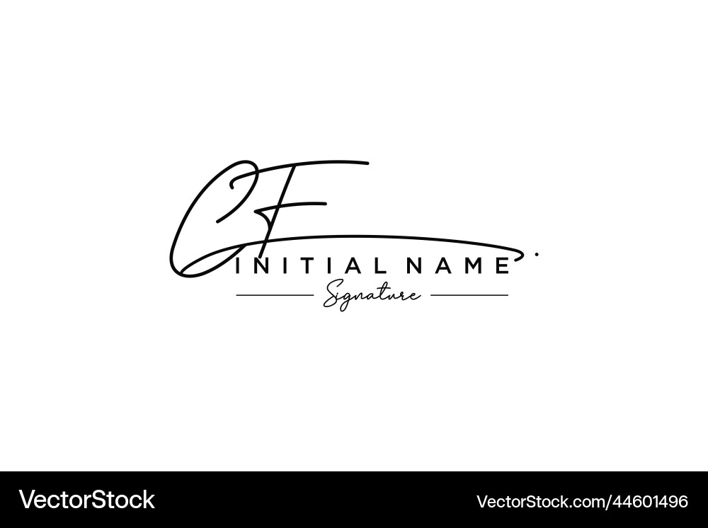 Initial cf signature logo template hand drawn Vector Image