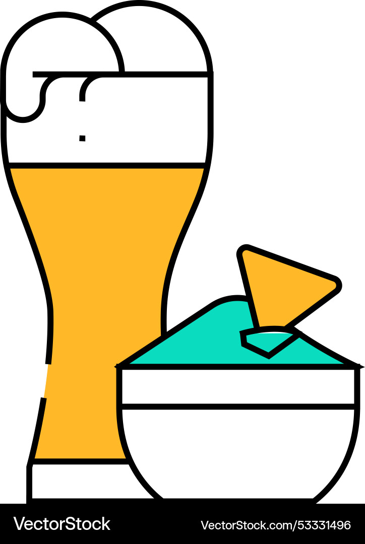 Nachos snack and beer icon color Royalty Free Vector Image